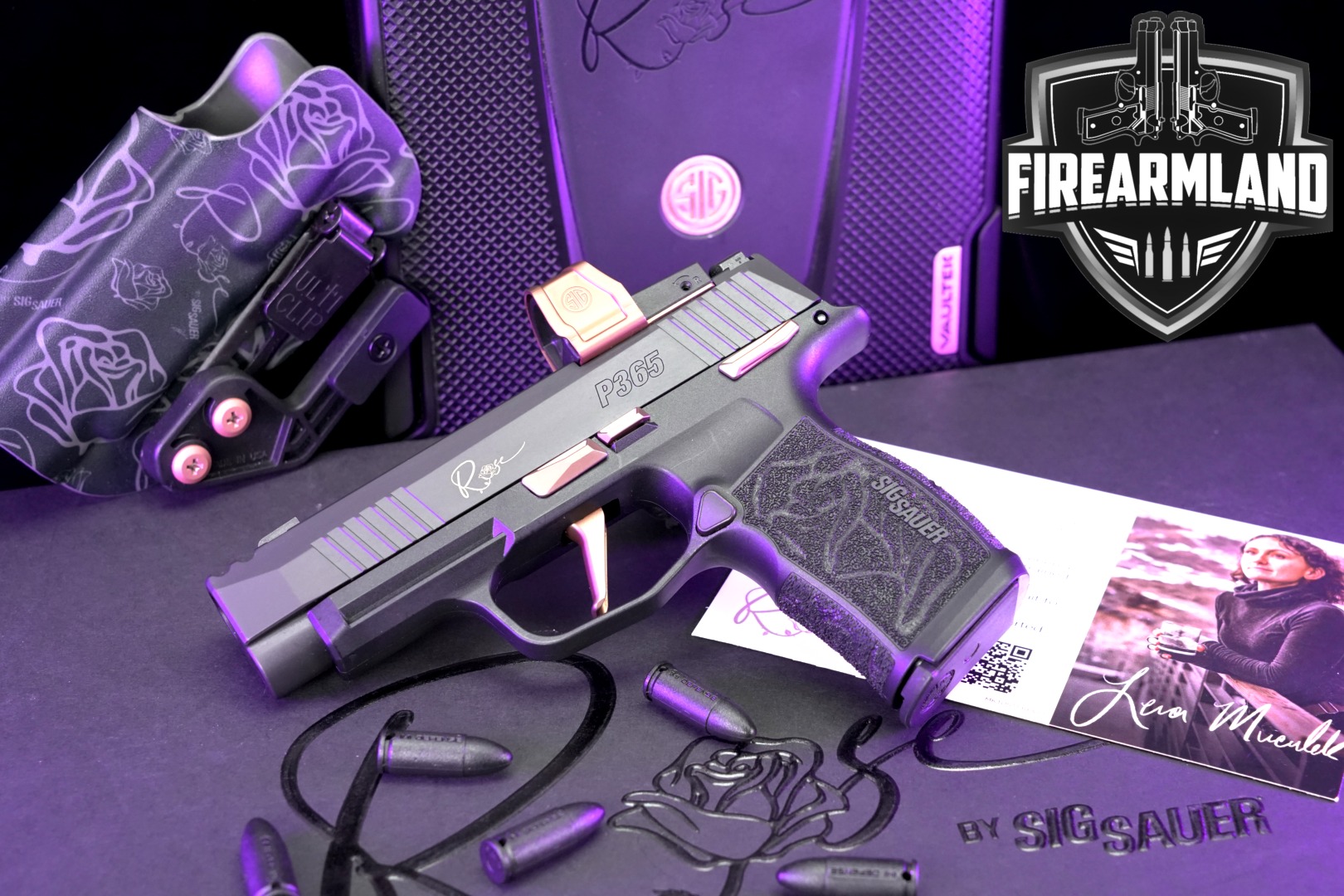 Sig Sauer P365-XL Comp ROSE 9mm 3.1" +2 MAGS, ORIG BOX, OPTIC & HOLSTER ...