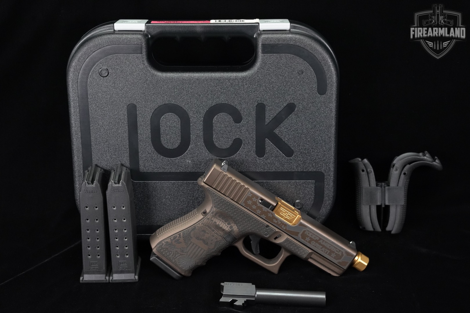 TRUMP ENGRAVED Glock G19 Gen 4 9mm Patriotic +3 MAGS & ORIG CASE - Semi ...