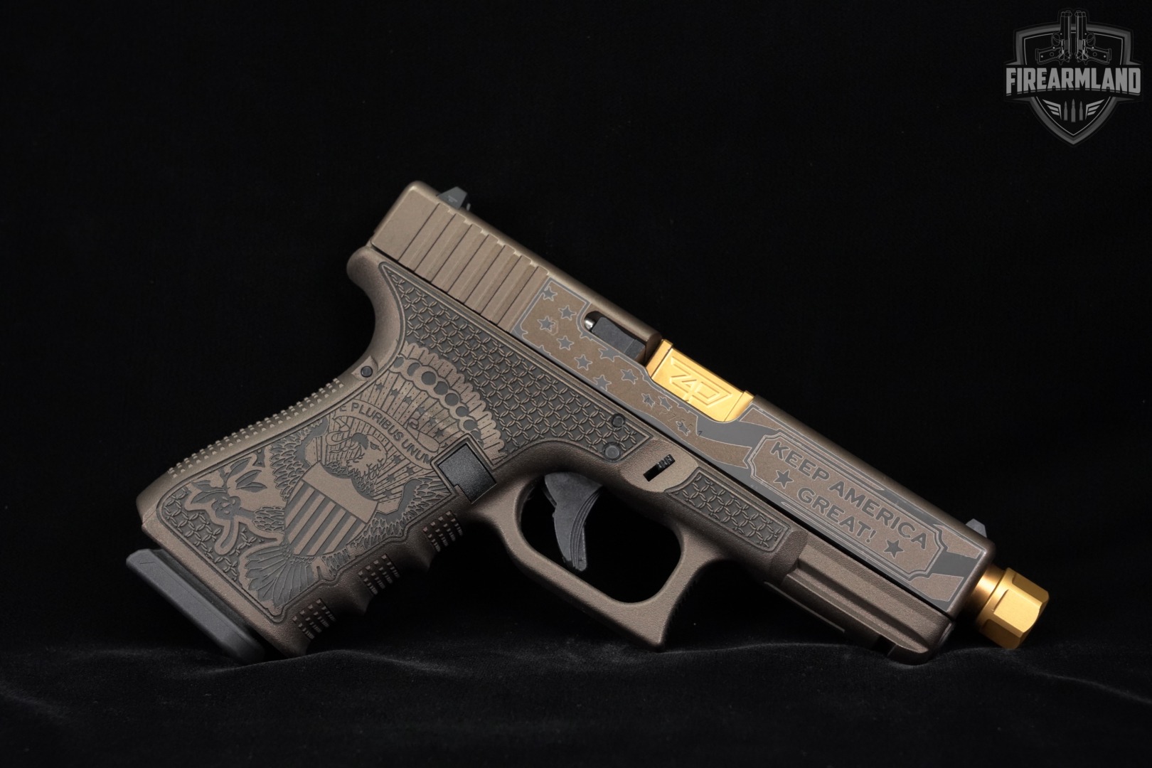 TRUMP ENGRAVED Glock G19 Gen 4 9mm Patriotic +3 MAGS & ORIG CASE - Semi ...