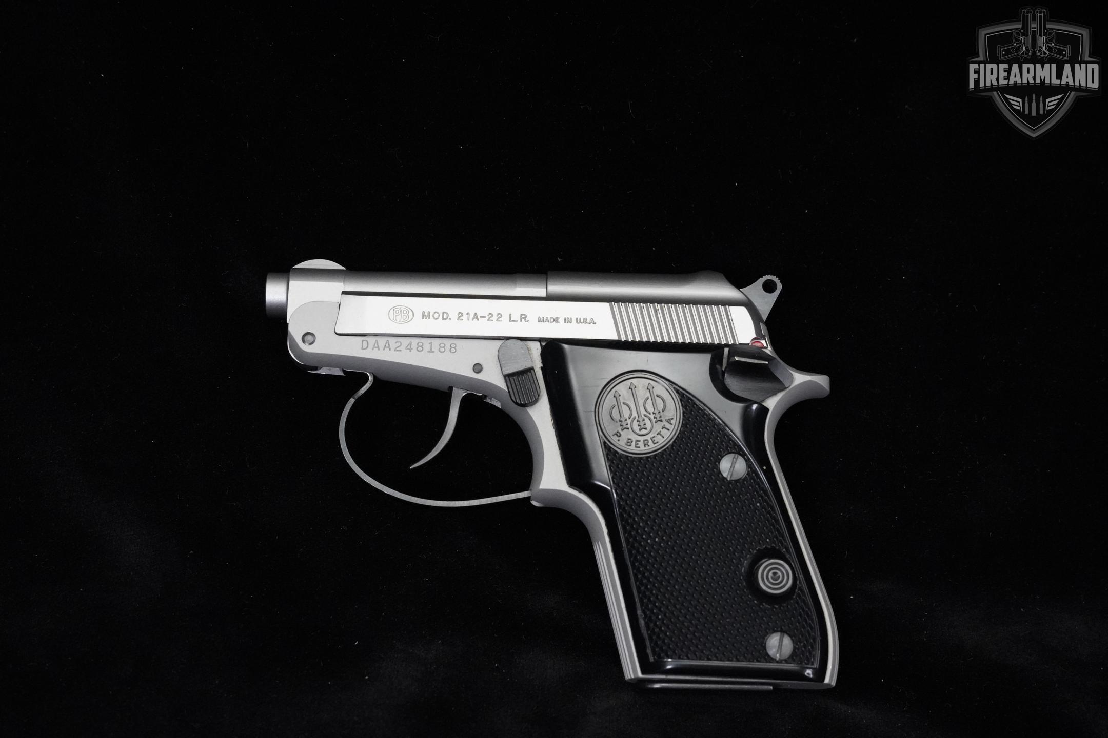 Beretta Model 21A Bobcat Inox 22LR 2.4" Matte Silver Beretta 21A 21-A ...